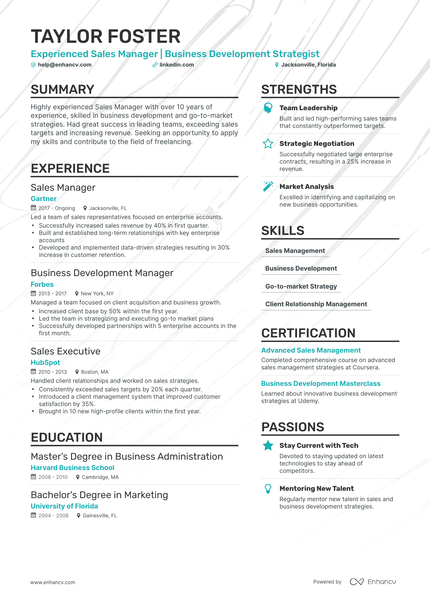 5 Head of Sales Resume Examples & Guide for 2023