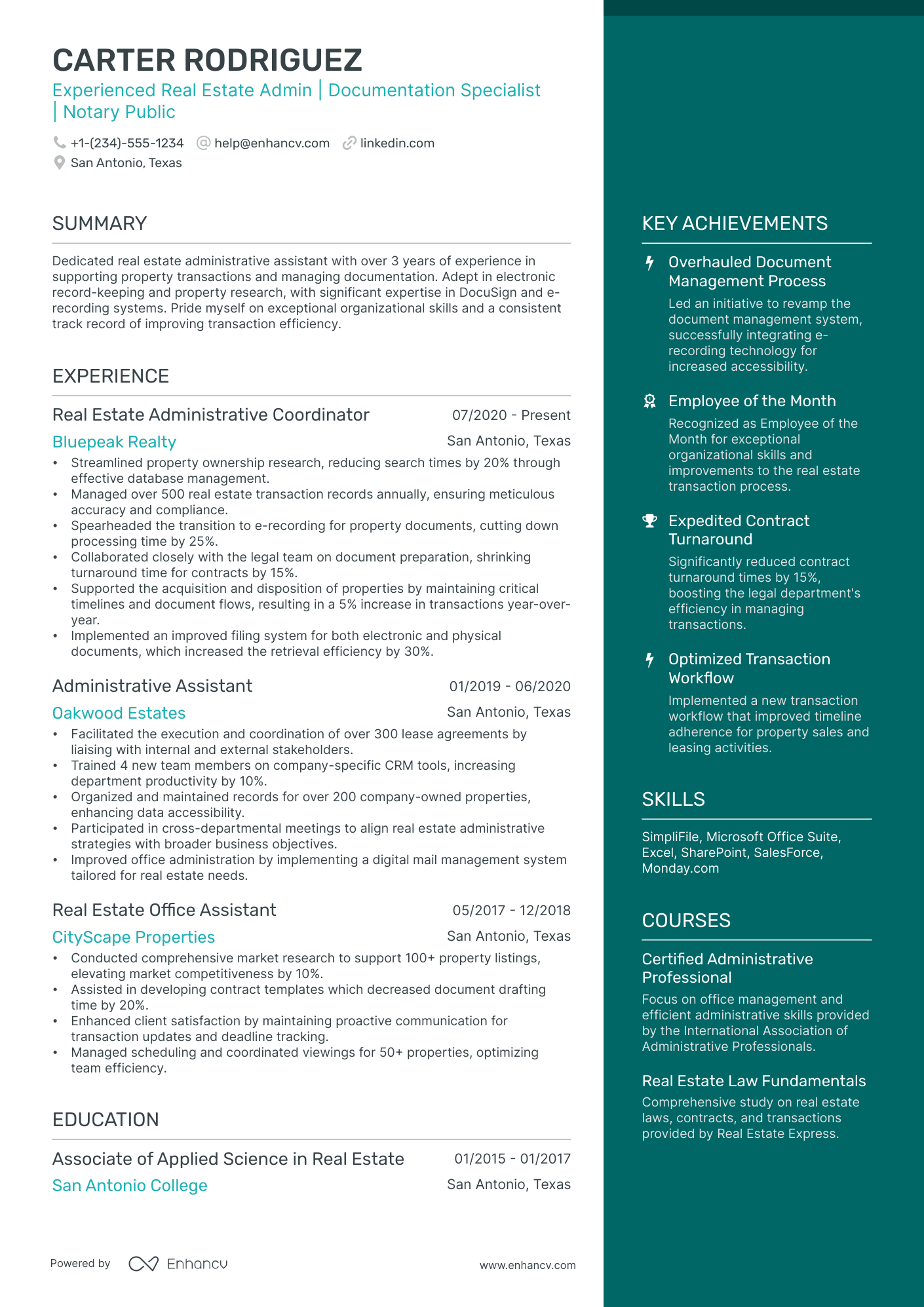 10 Real Estate Administrative Assistant Resume Examples & Guide for 2026