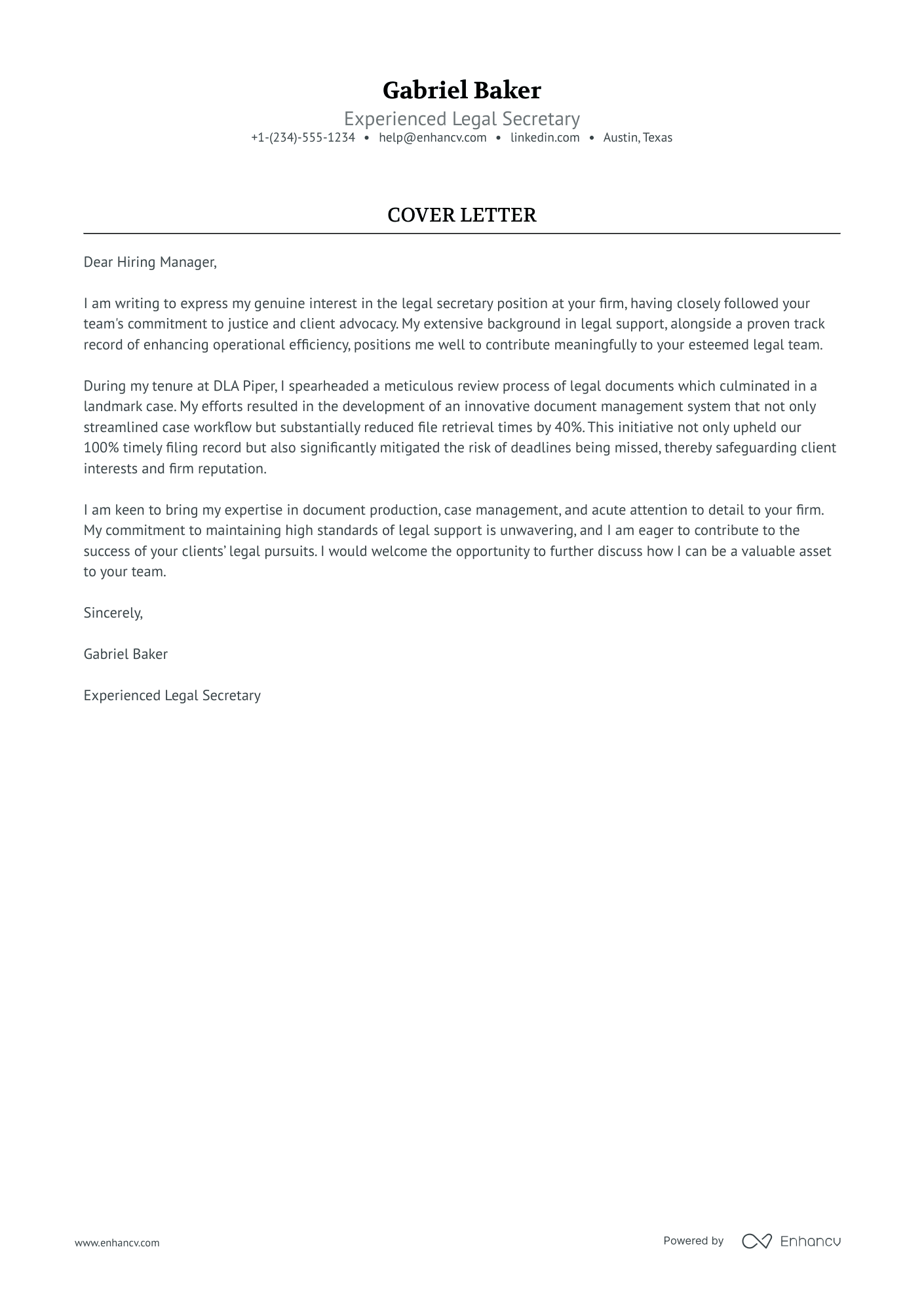 5 Professional Secretary Cover Letter Examples and Template for 2025 ...