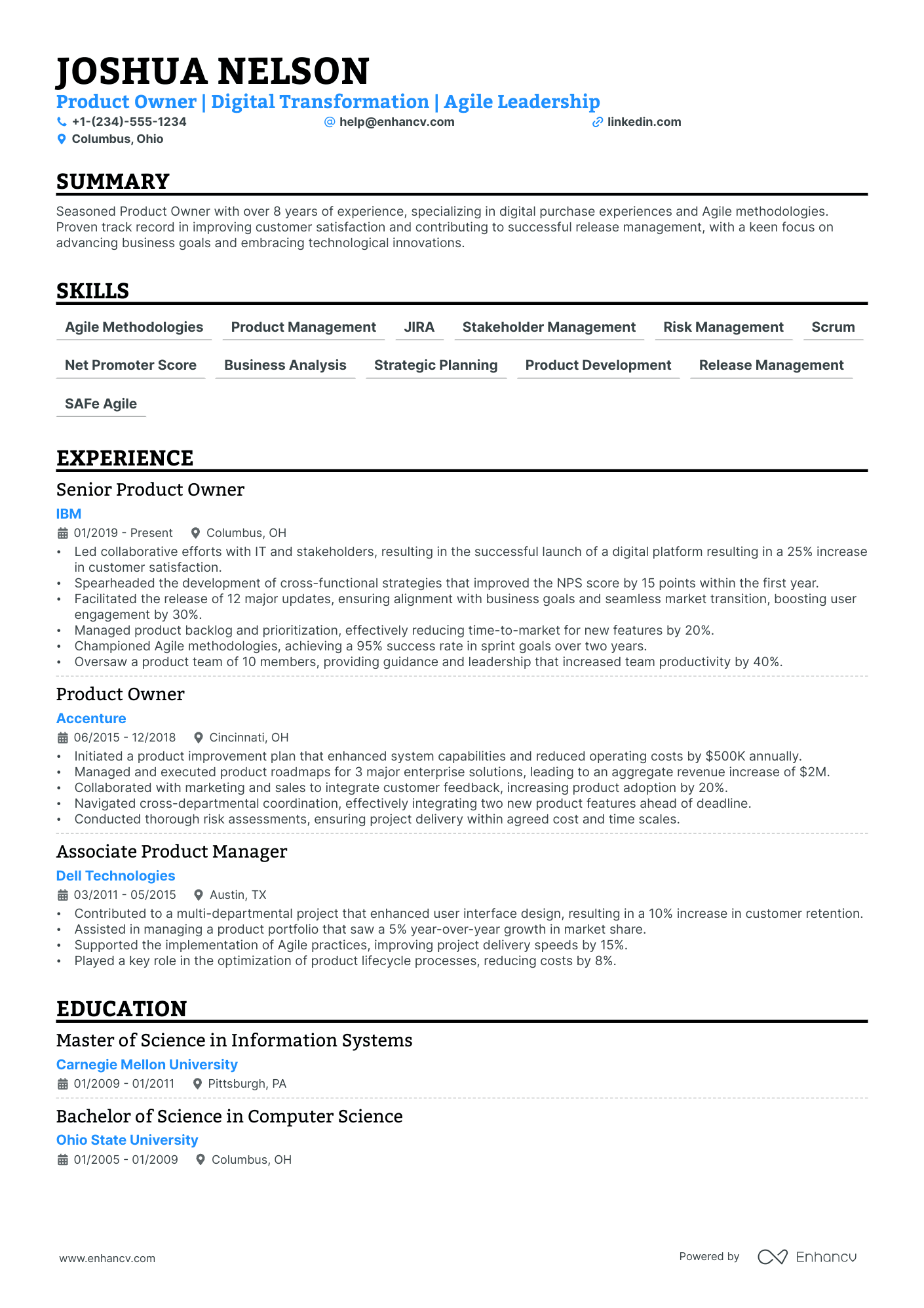 5 Digital Product Manager Resume Examples & Guide for 2024