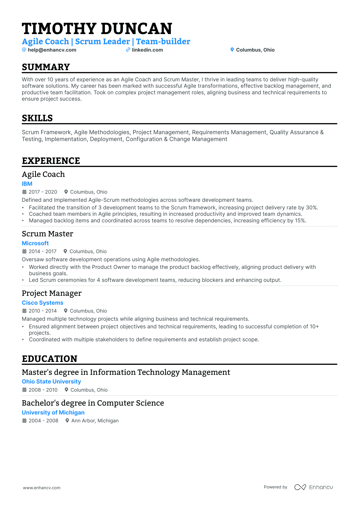 10 Agile Coach Resume Examples & Guide for 2026