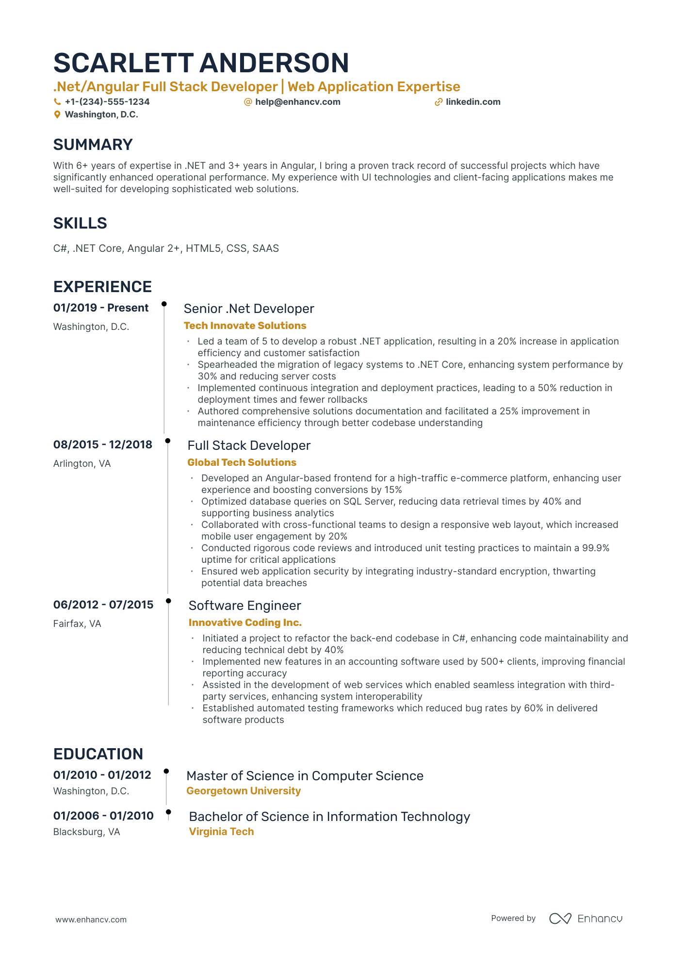 10 Angular Full-Stack Developer Resume Examples & Guide for 2026