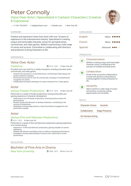 5 Actor Resume Examples & Guide for 2023