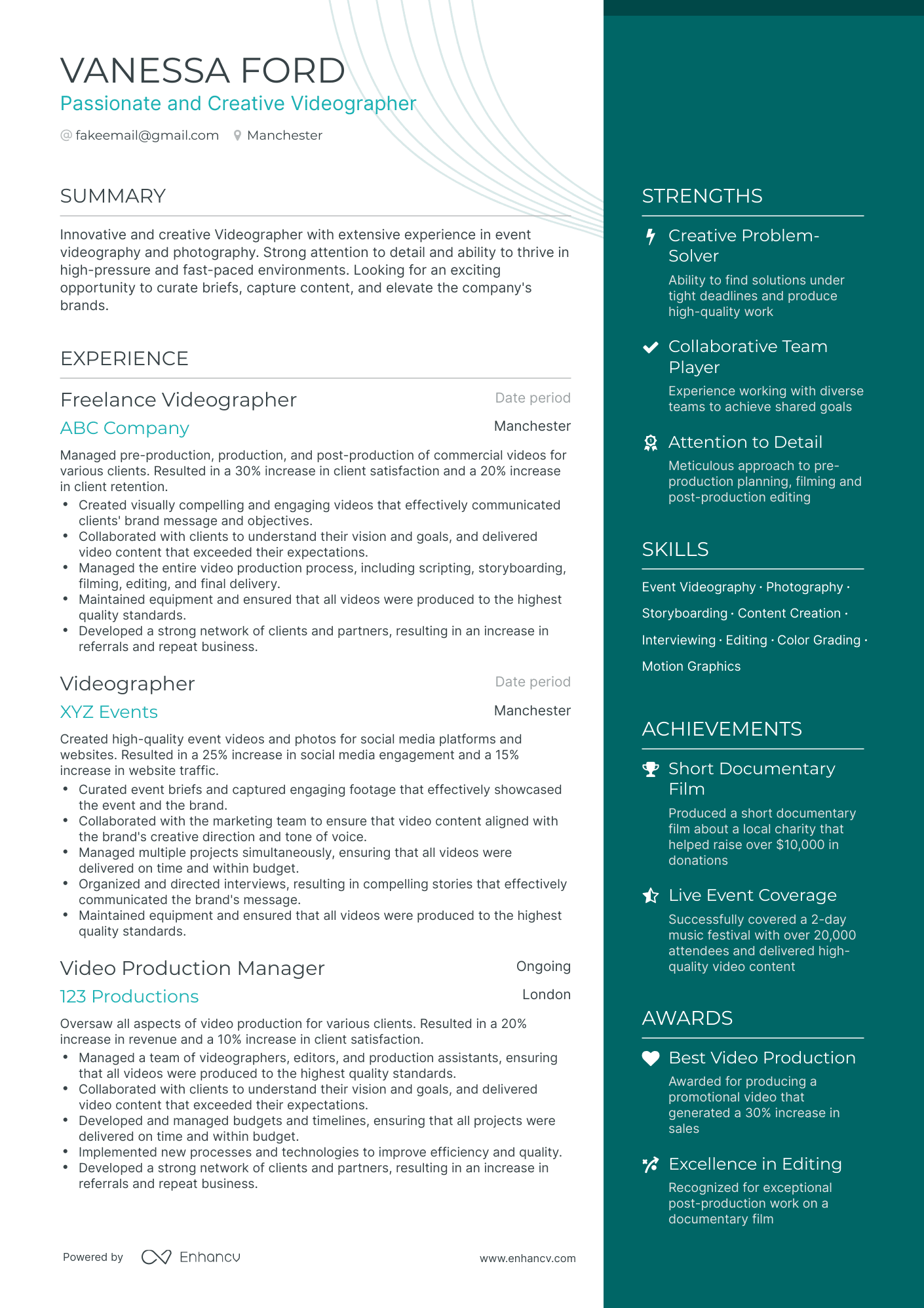5 Videographer Resume Examples & Guide for 2023
