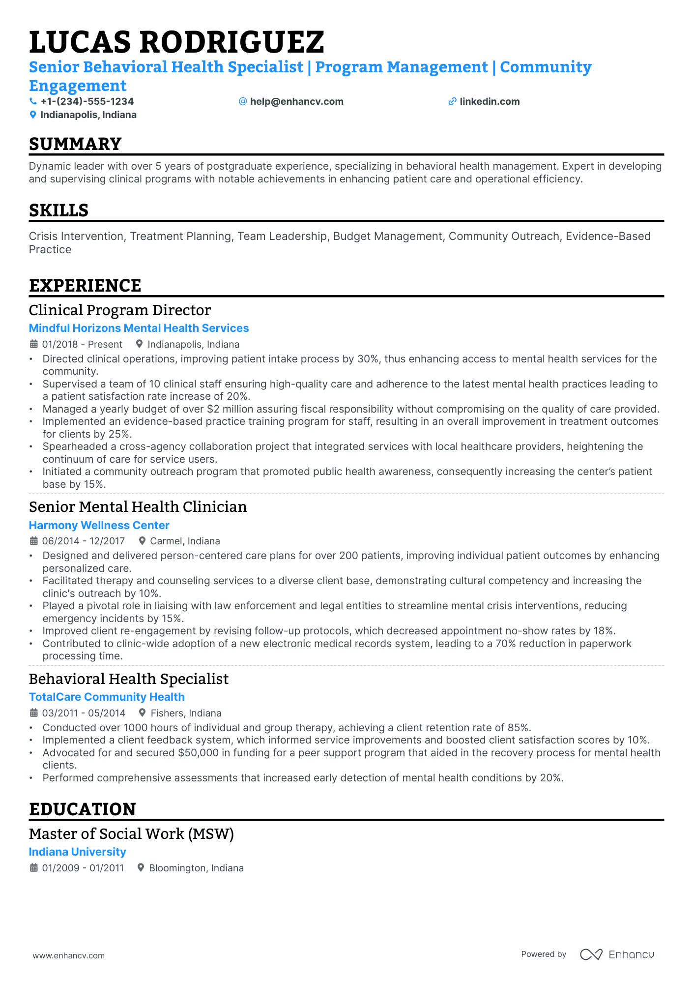 10 Mental Health Program Manager Resume Examples & Guide for 2025