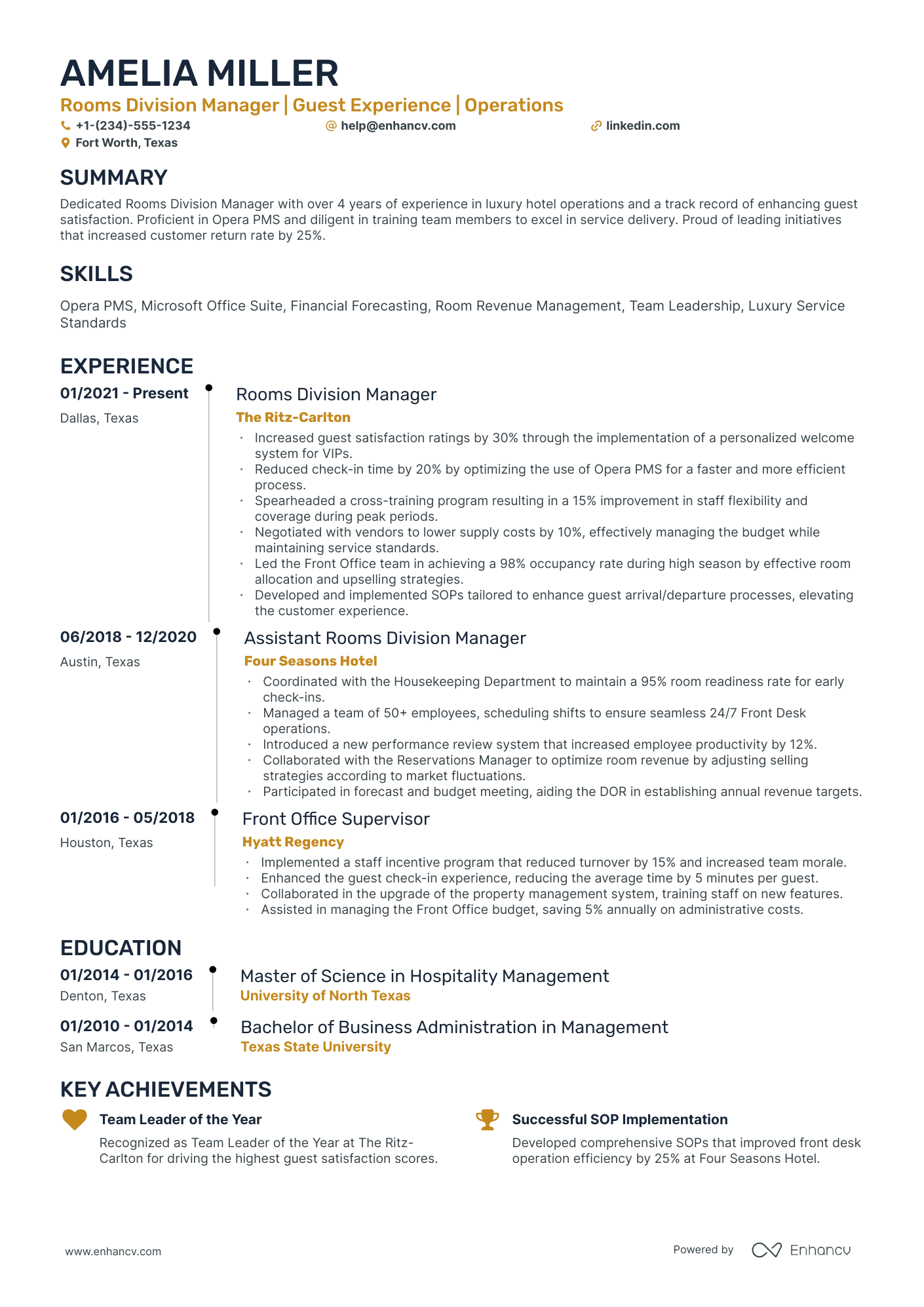 10 Front Office Manager Resume Examples & Guide for 2026