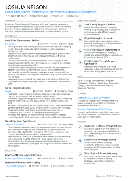 10 Sales Trainer Resume Examples & Guide for 2026