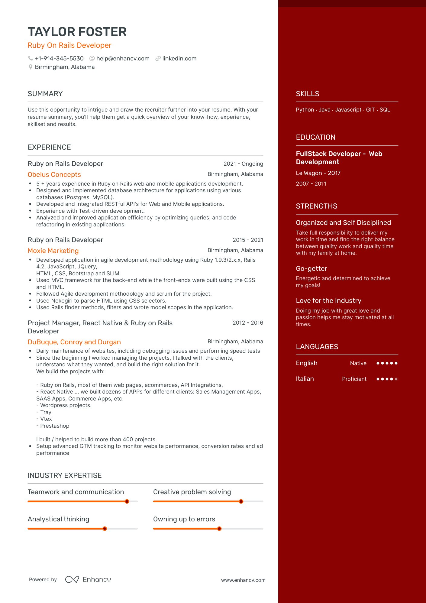 Ruby On Rails Developer Resume Examples & Guide for 2023 (Layout ...