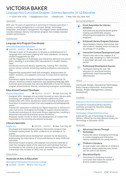 10 Curriculum Designer Resume Examples, Templates & Guide for 2025