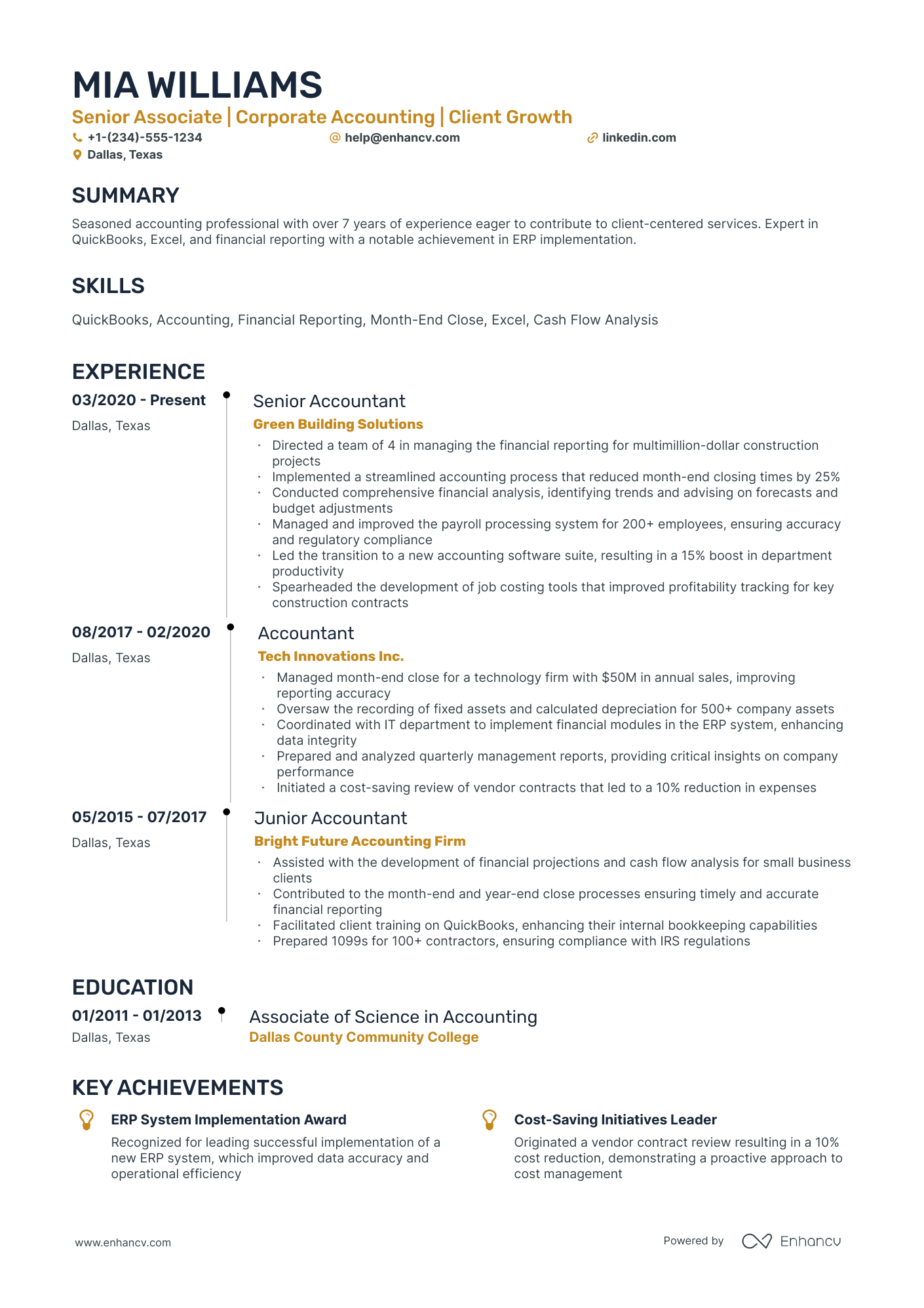 10 Corporate Accounting Resume Examples & Guide for 2025