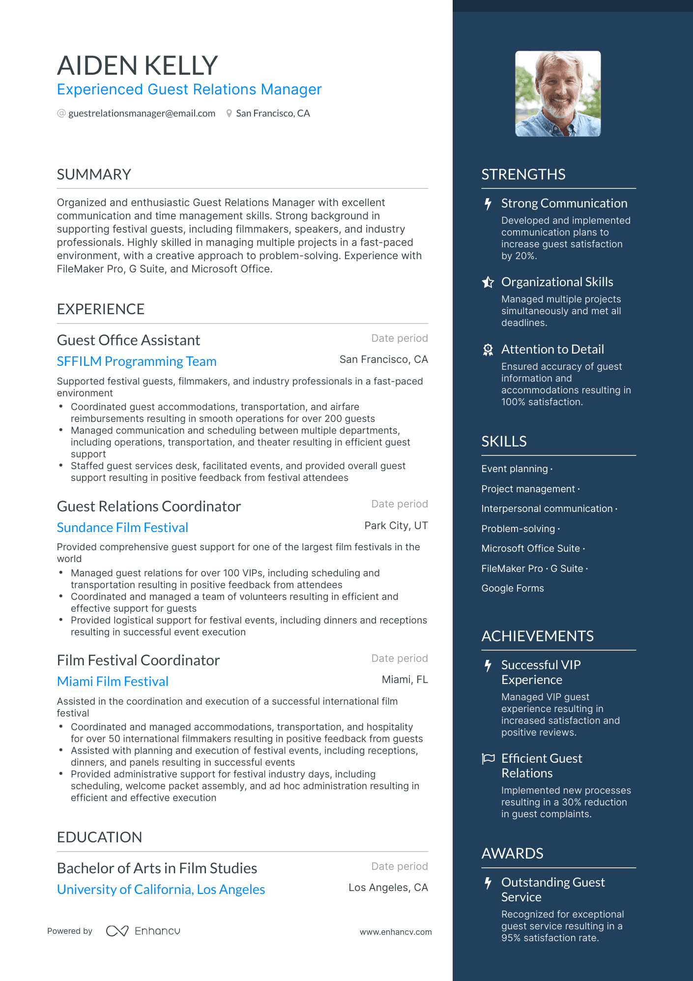 5 Guest Relations Manager Resume Examples & Guide for 2024
