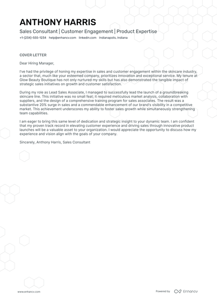 12 Professional Esthetician Cover Letter Examples and Template for 2024 ...