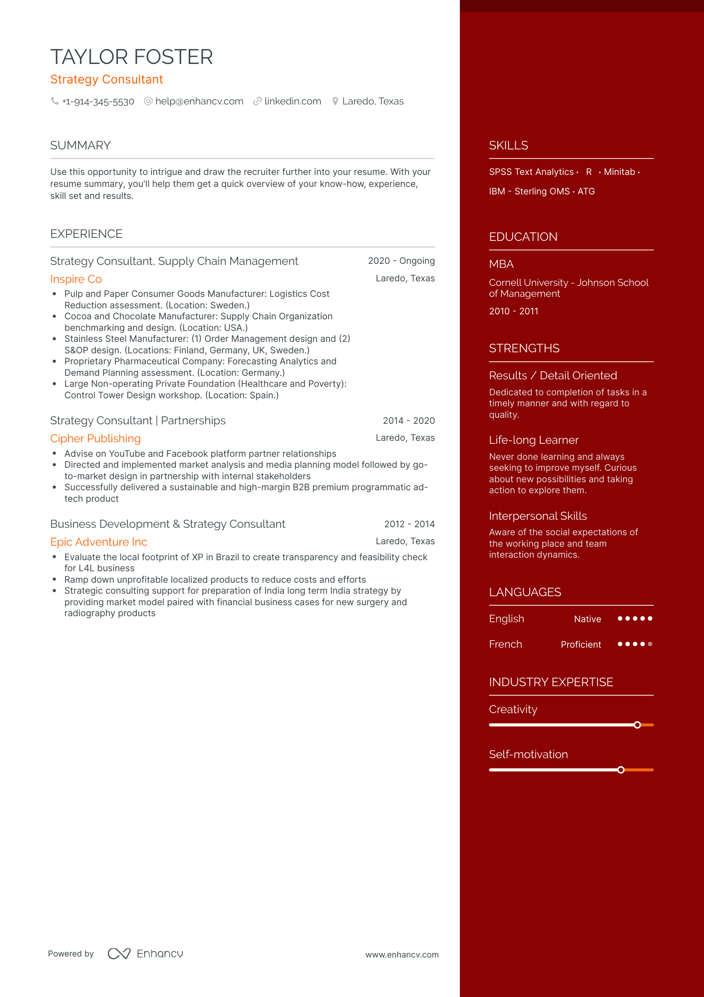 5 Strategy Consultant Resume Examples & Guide for 2024