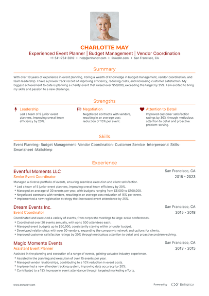 6 Event Planner Resume Examples & Guide for 2023