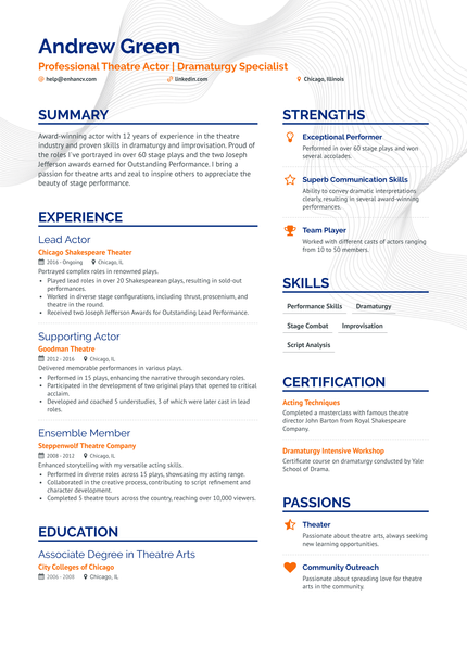 6 Theater Resume Examples & Guide for 2024