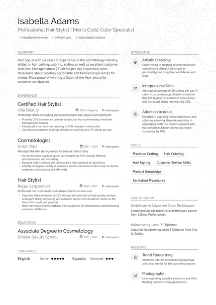 5 Hair Stylist Resume Examples & Guide for 2024