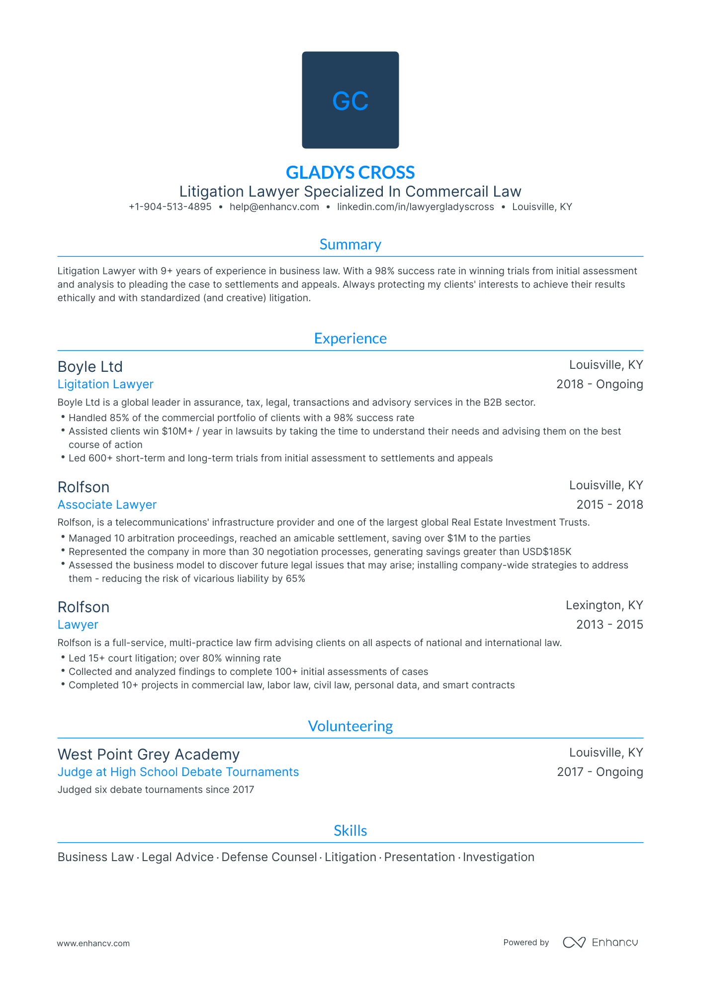 5 Litigation Lawyer Resume Examples & Guide for 2023