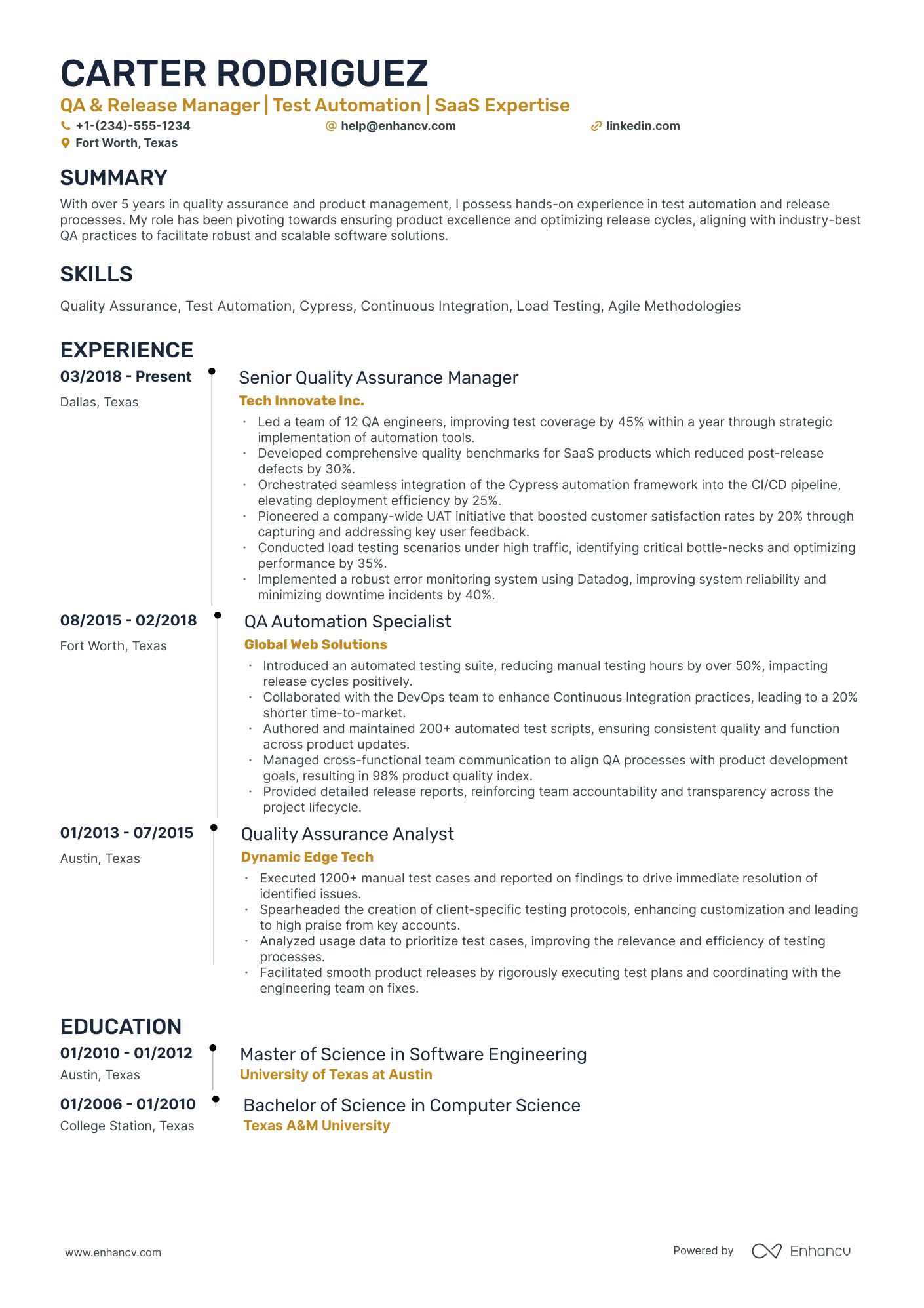 10 Release Manager Resume Examples & Guide for 2026