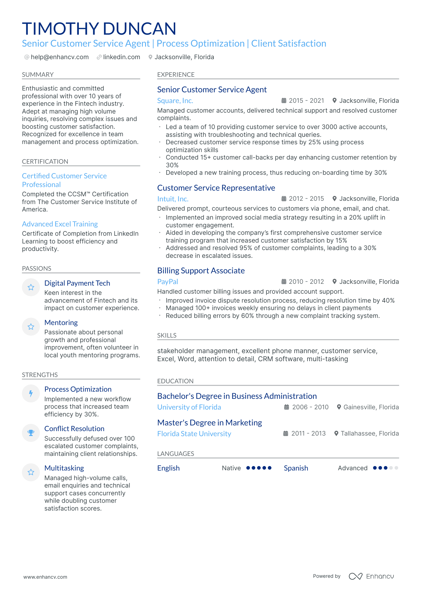 10 Customer Service Agent Resume Examples & Guide for 2025