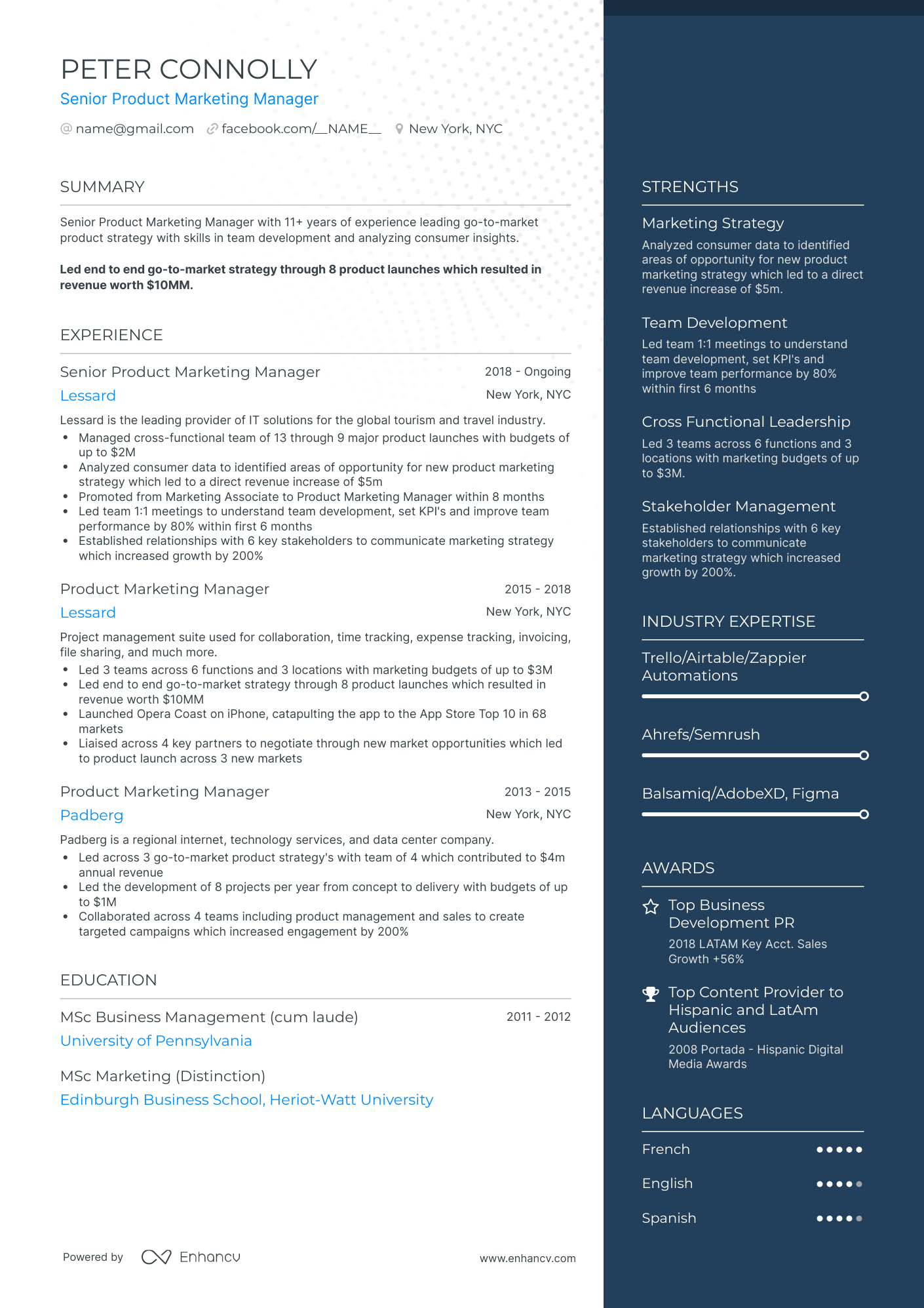 5 Product Marketing Manager Resume Examples & Guide for 2024