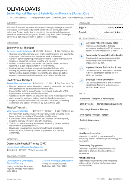 11 Physical Therapist Resume Examples With 10/10 Score In 2026
