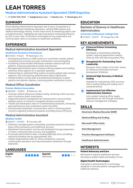 15 Medical Administrative Assistant Resume Examples & Guide for 2026