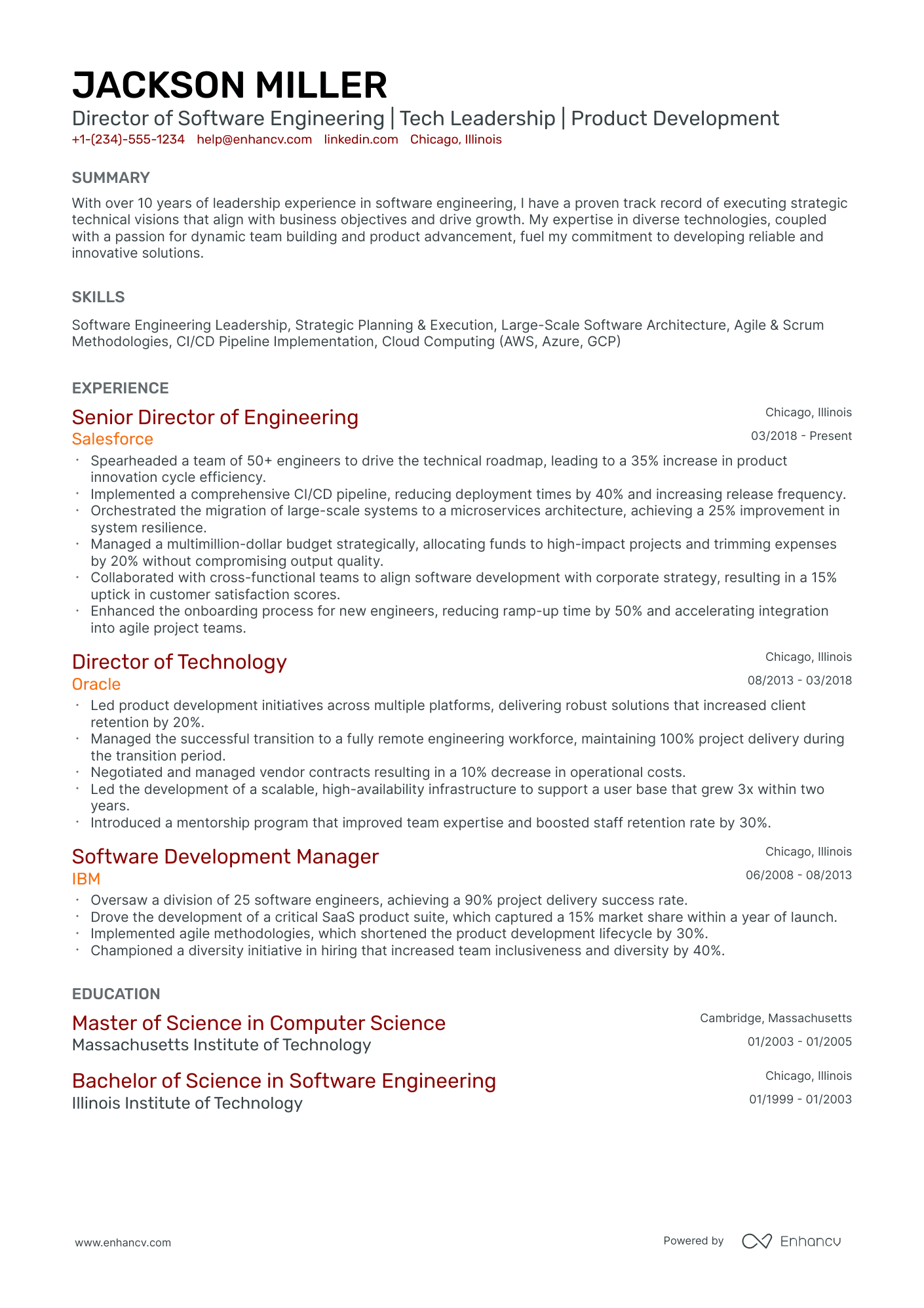 10 Director of Software Engineering Resume Examples & Guide for 2026
