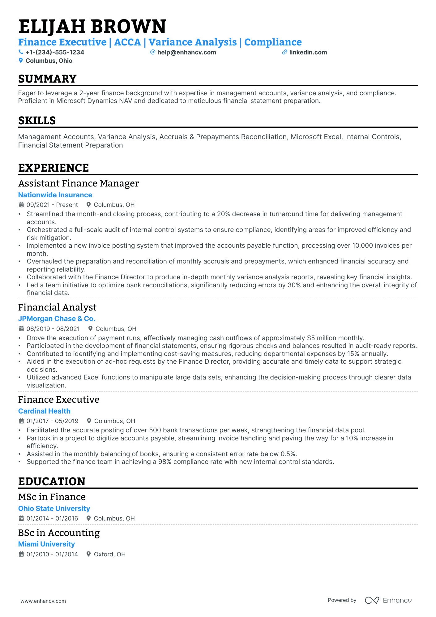 10 Finance Executive Resume Examples, Templates & Guide for 2026