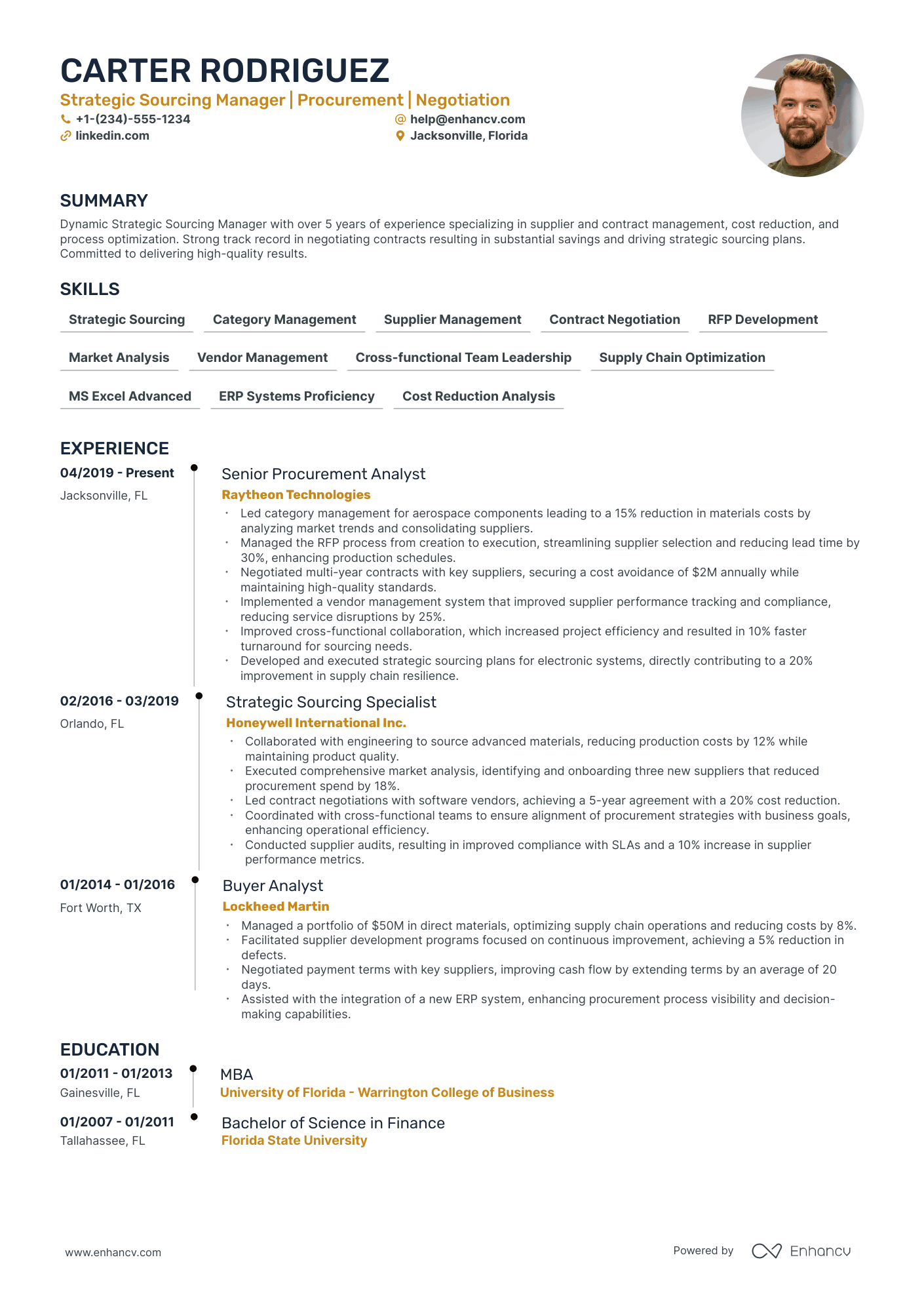 5 Strategic Sourcing Manager Resume Examples & Guide for 2024