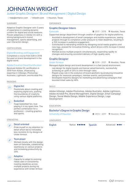 10 Junior Graphic Designer Resume Examples & Guide for 2026