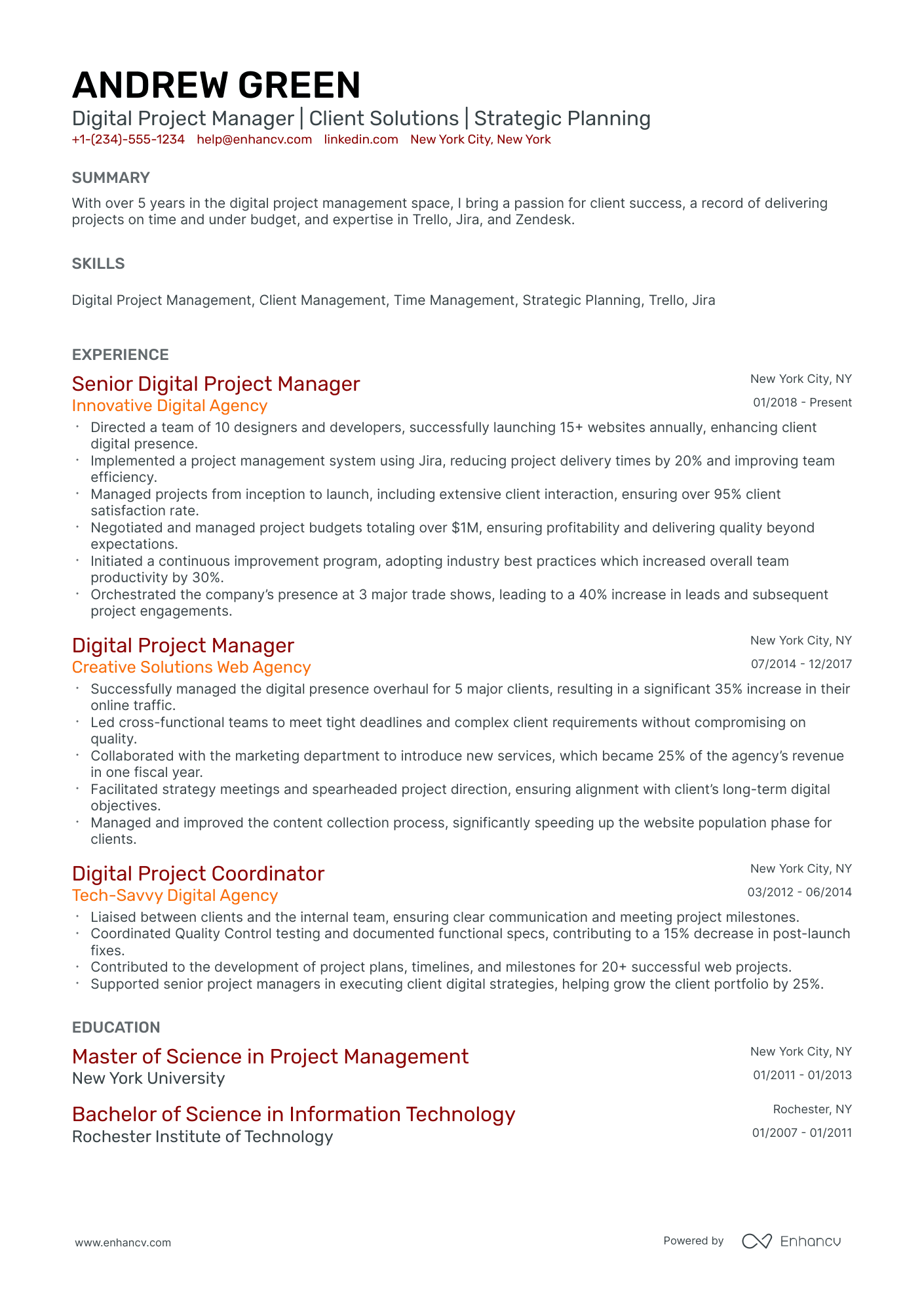 10 Digital Project Manager Resume Examples & Guide for 2026