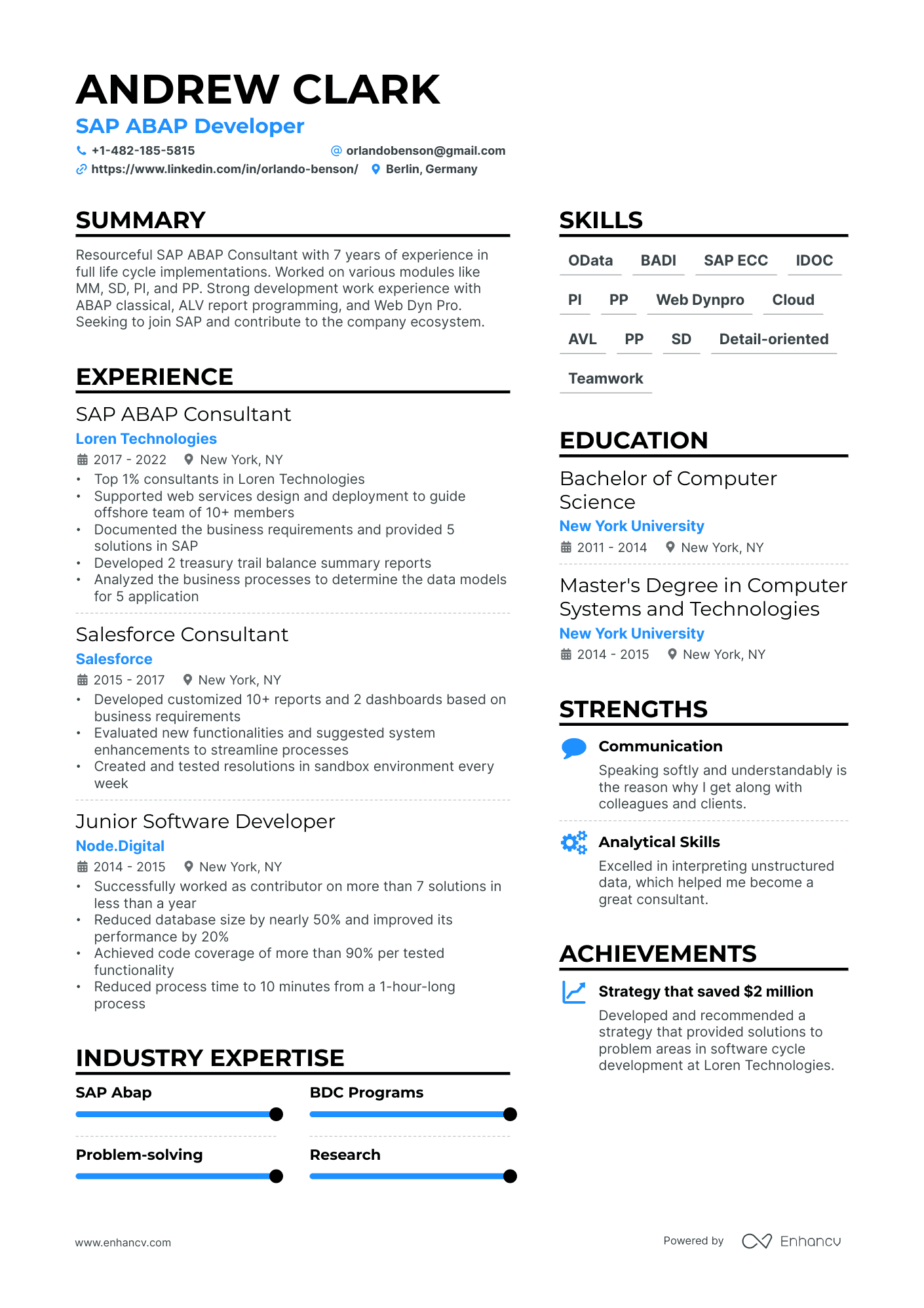 5 SAP Resume Examples & Guide for 2024