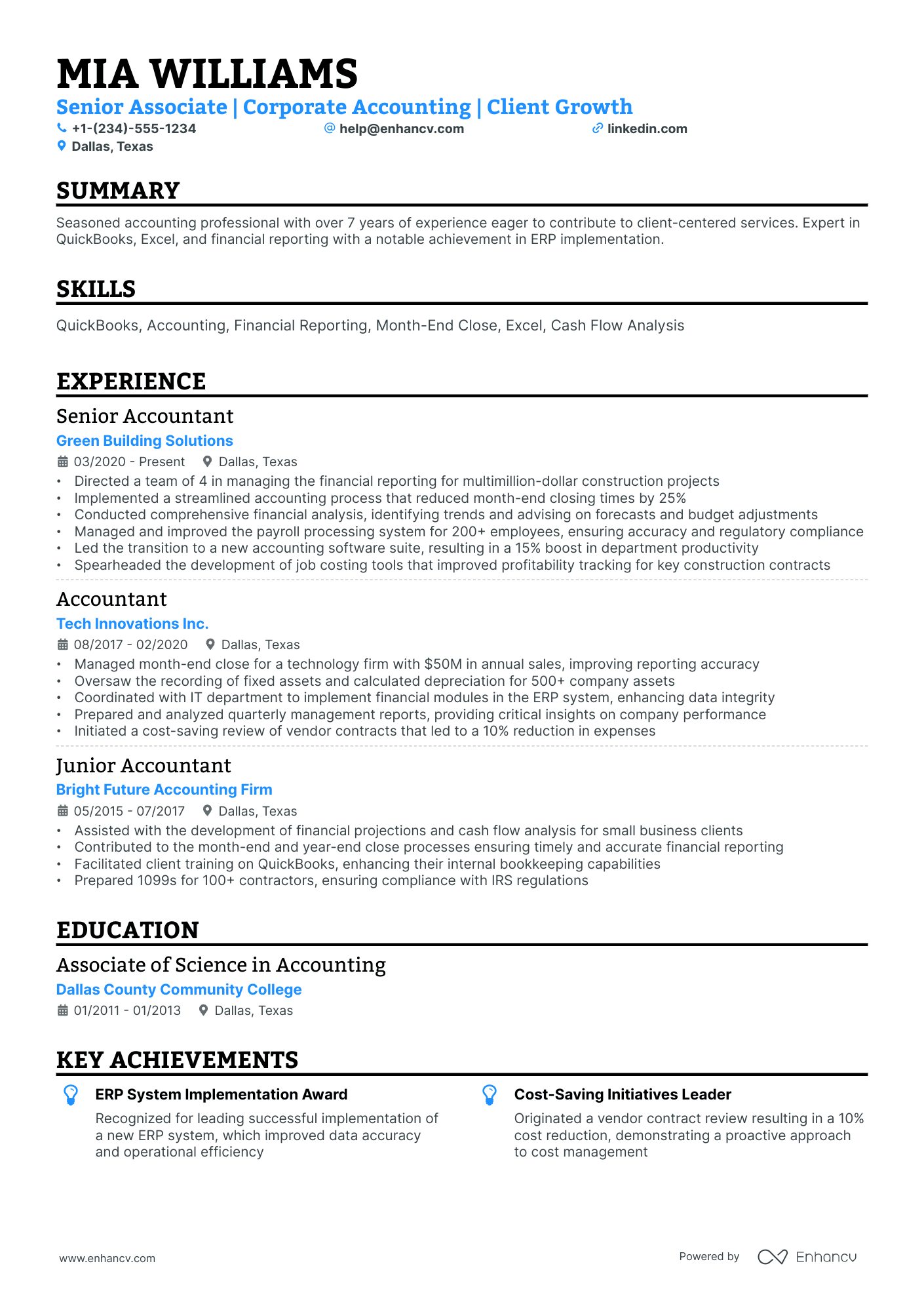 10 Corporate Accounting Resume Examples & Guide for 2026