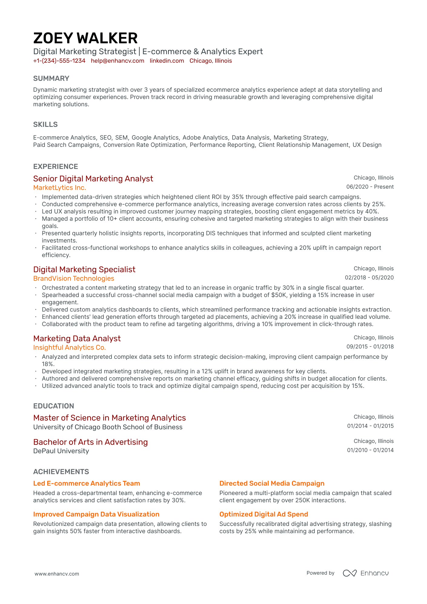 5 Ecommerce Marketing Resume Examples & Guide for 2024