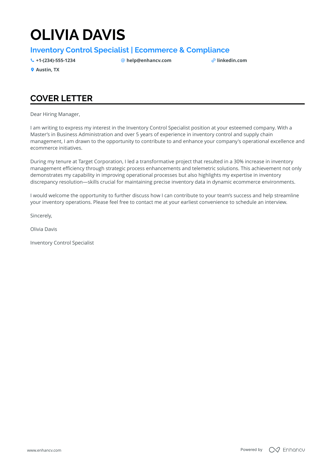 6 Professional Inventory Cover Letter Examples and Template for 2025 ...
