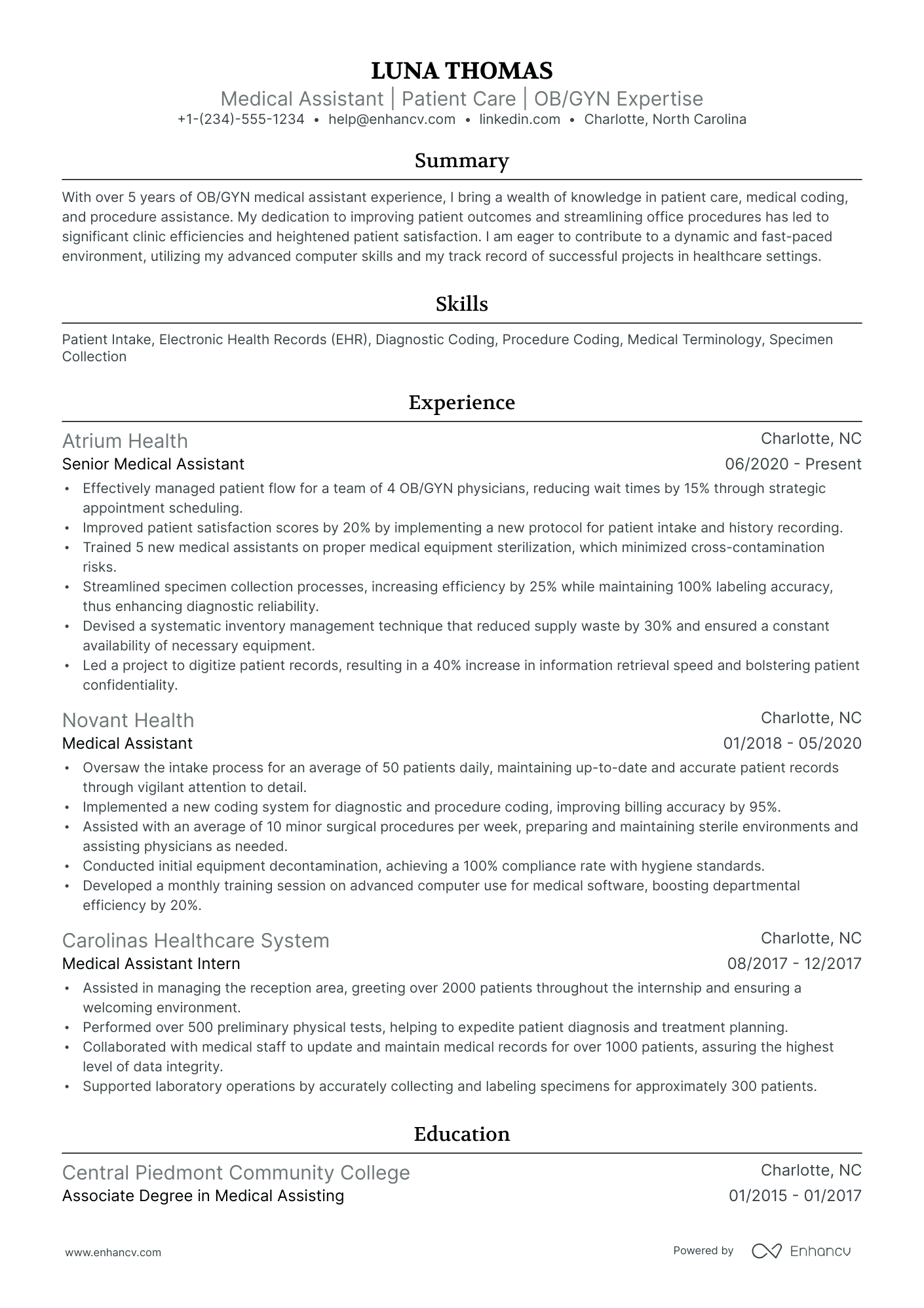 10 OB-GYN Medical Assistant Resume Examples & Guide for 2026