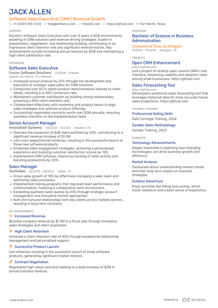 21 Sales Executive Resume Examples & Guide for 2026