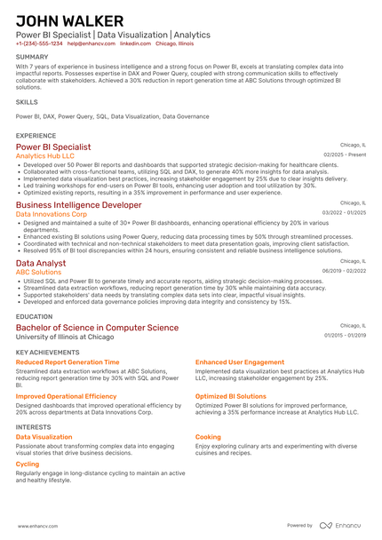 19 Power BI developer Resume Examples & Guide for 2026