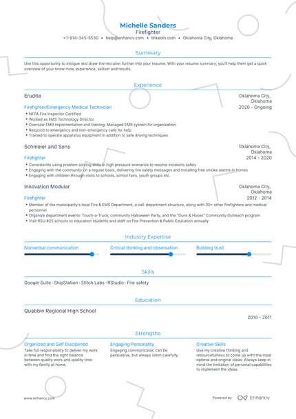 Firefighter Resume Examples & Guide for 2023 (Layout, Skills, Keywords ...