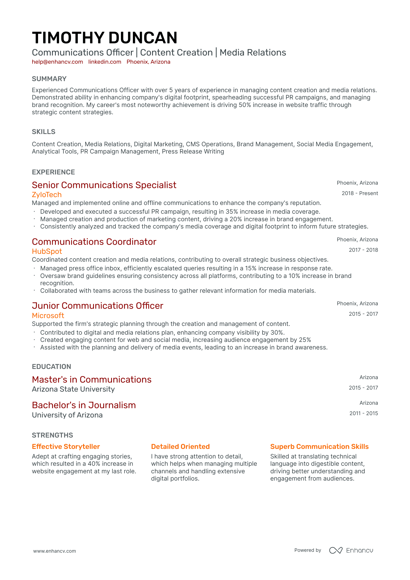 10 Communications Officer Resume Examples & Guide for 2026