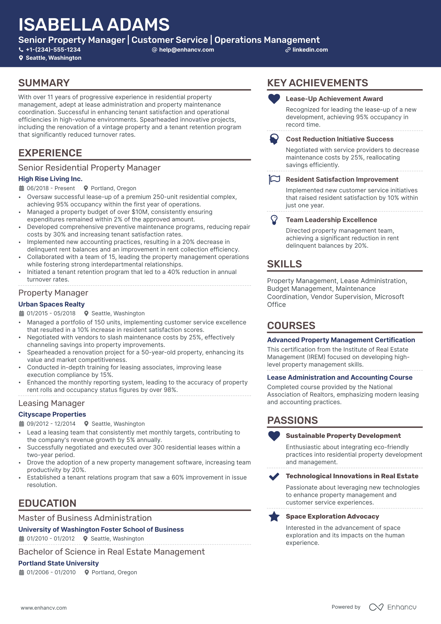 10 Residential Property Manager Resume Examples & Guide for 2026