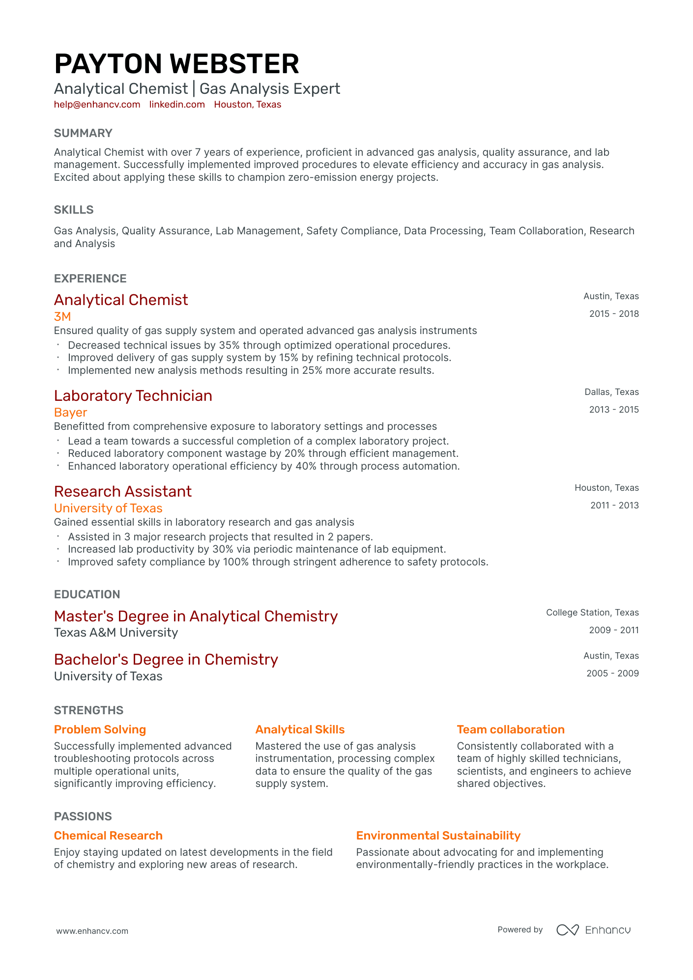 10 Analytical Chemist Resume Examples & Guide for 2026