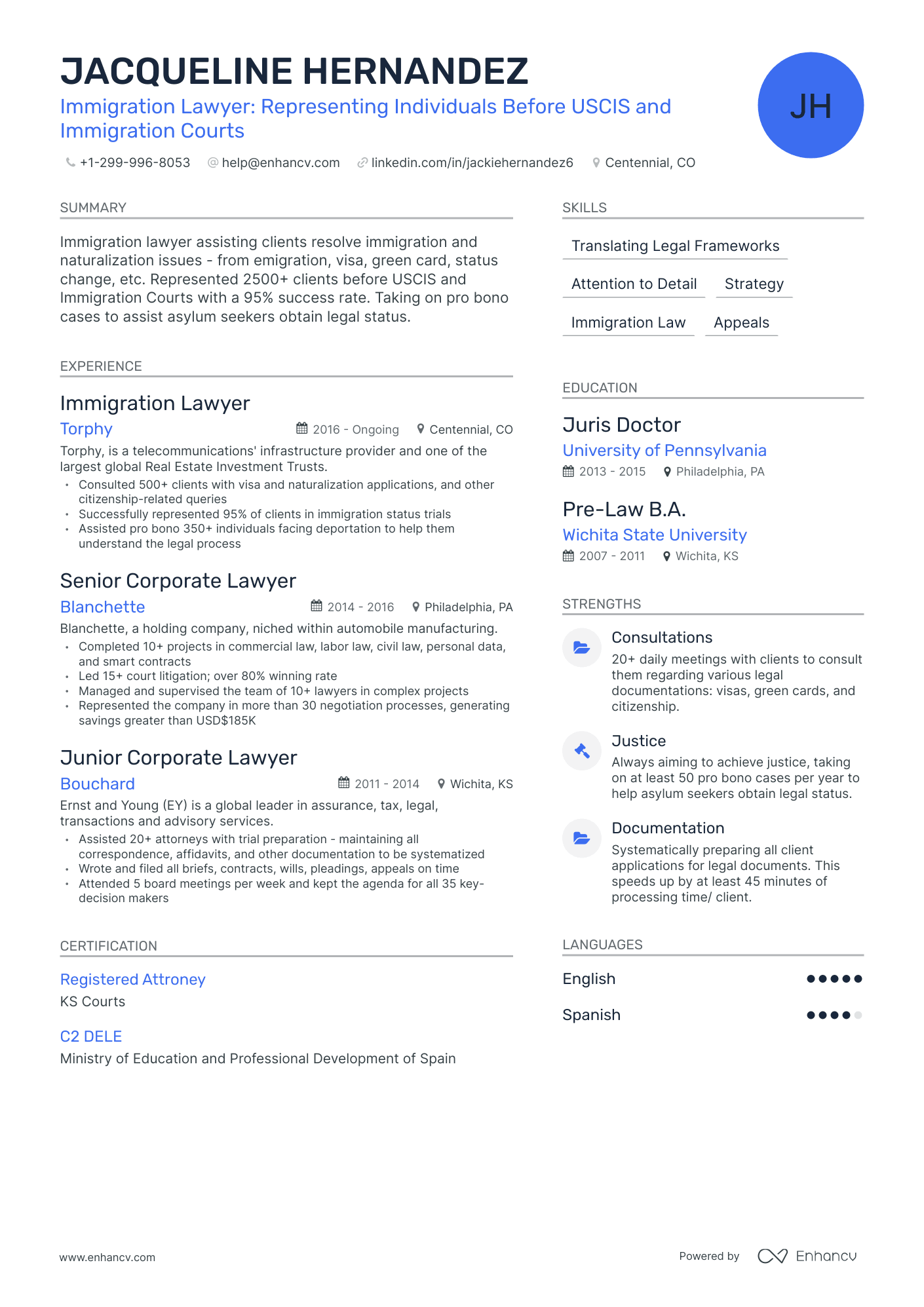 5 Immigration Lawyer Resume Examples & Guide for 2023