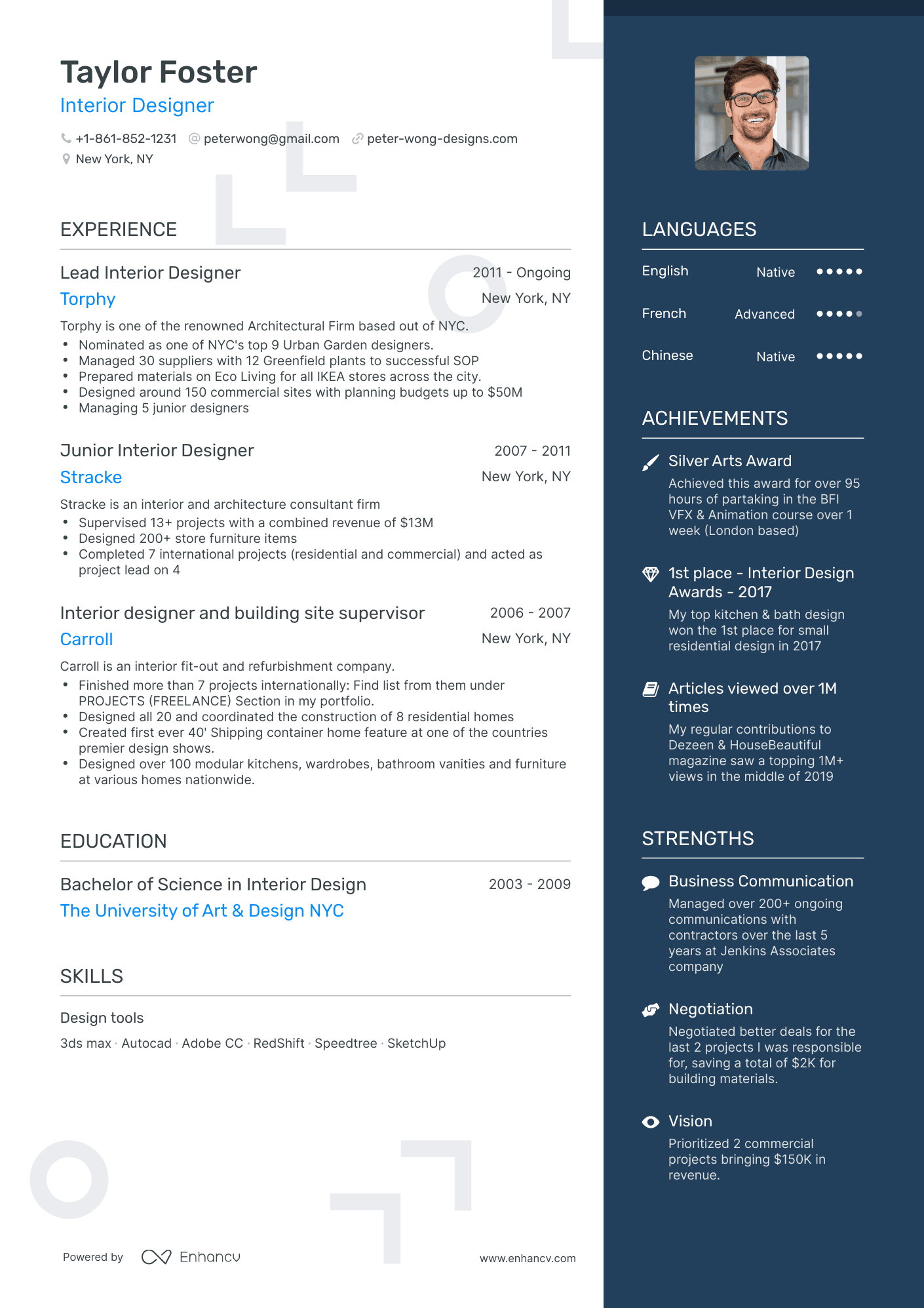 7 Interior Designer Resume Examples & Guide for 2023