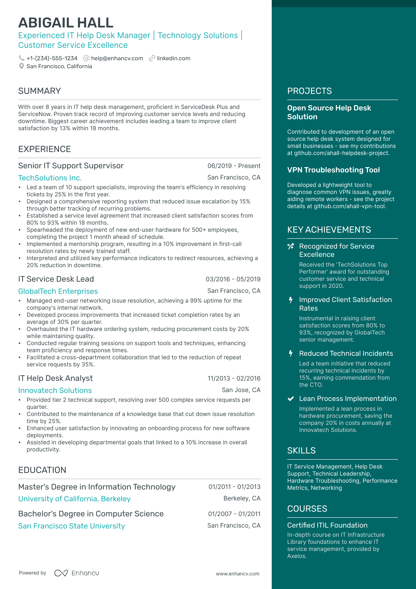 10 Help Desk Manager Resume Examples & Guide for 2025