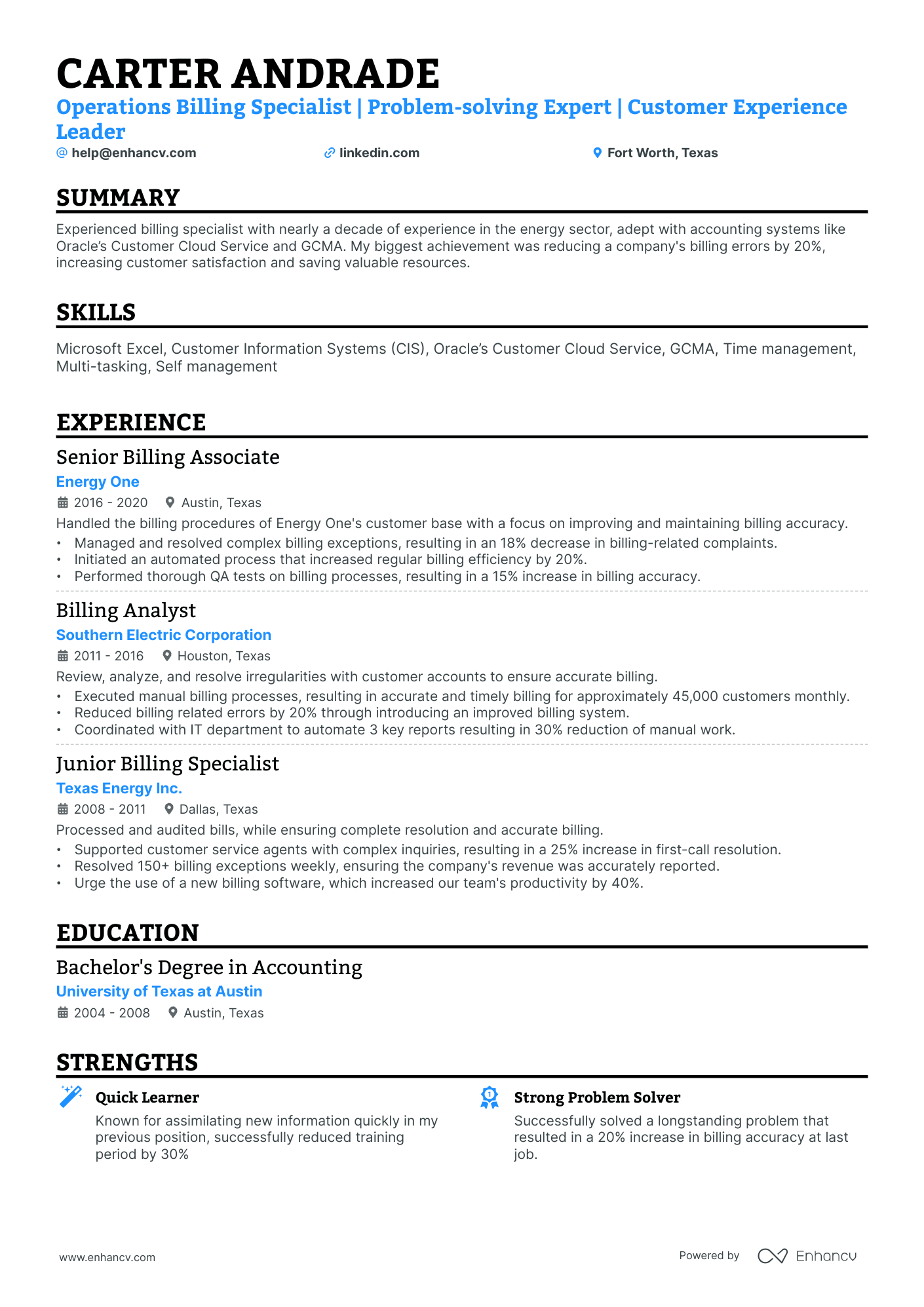 10 Billing Specialist Resume Examples & Guide for 2026