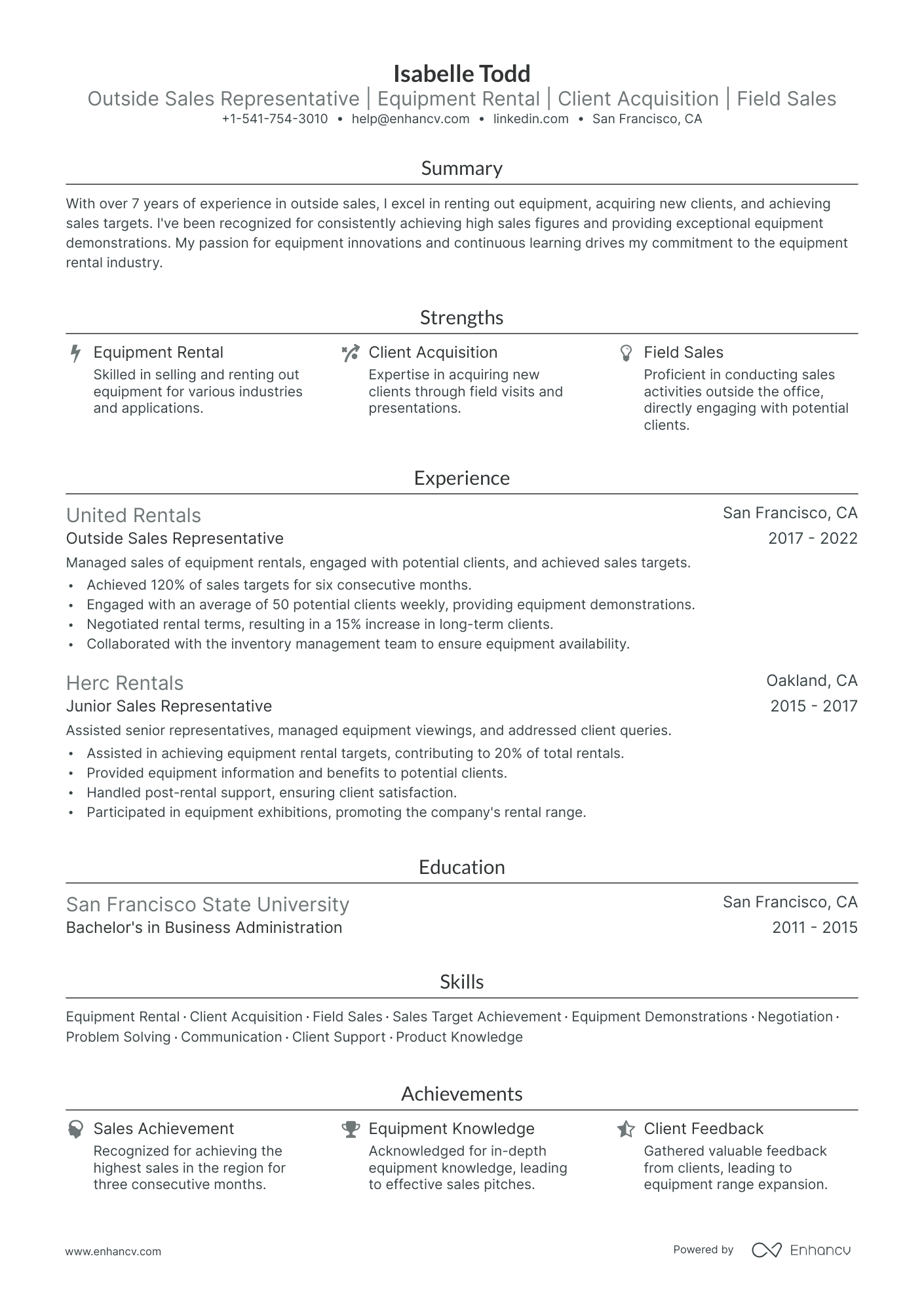 5 Outside Sales Resume Examples & Guide for 2024