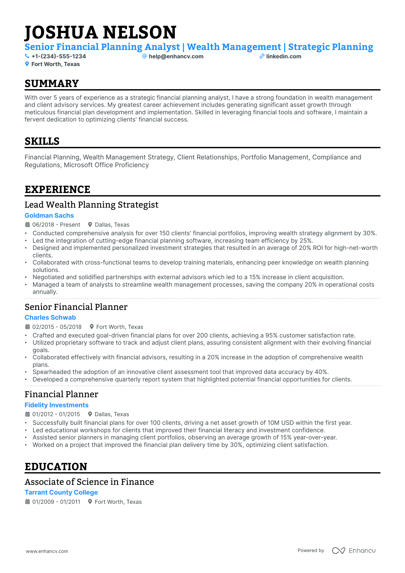 10 Financial Planning Analyst Resume Examples & Guide for 2025