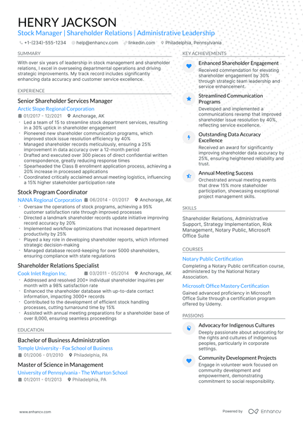 10 Stock Manager Resume Examples & Guide for 2026