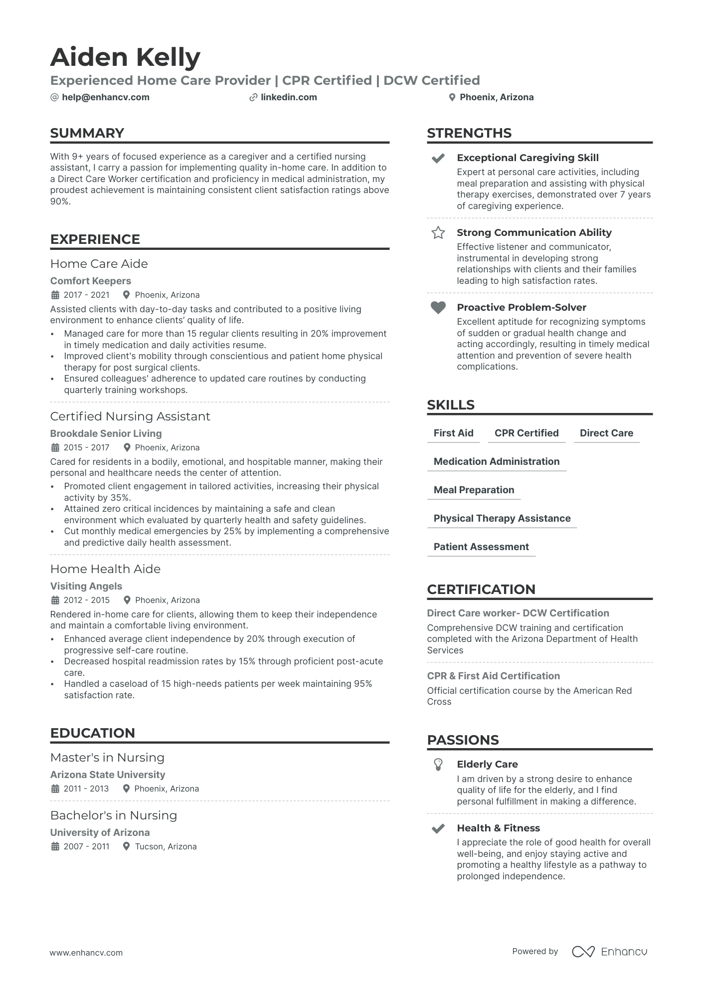 5 Elderly Caregiver Resume Examples & Guide for 2024